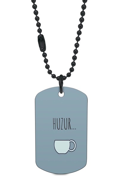 Hero Tasarım Huzur Siyah Renk Künye / Kolye DFT4617