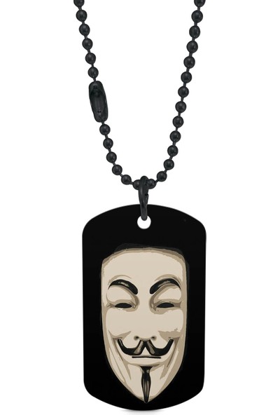 Hero Tasarım Vandetta Siyah Renk Künye / Kolye DFT4767