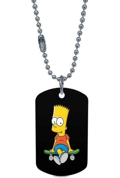 Hero Tasarım Simpsons Gümüş Renk Künye / Kolye DFT4696