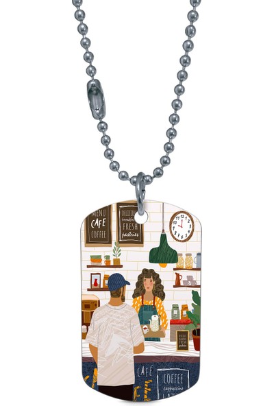 Hero Tasarım Kafe Gümüş Renk Künye / Kolye DFT524