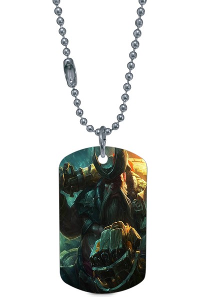 Hero Tasarım Top Lol Gümüş Renk Künye / Kolye DFT3257