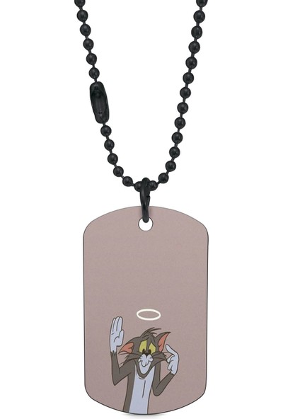 Hero Tasarım Tom ve Jerry Siyah Renk Künye / Kolye DFT3422