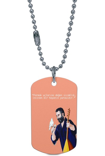 Hero Tasarım Ahmet Kaya Gümüş Renk Künye / Kolye DFT3060 Hero Tasarım Ahmet Kaya Gümüş Renk Künye / Kolye DFT3060