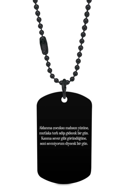 Hero Tasarım Müslüm Gürses Siyah Renk Künye / Kolye DFT2542