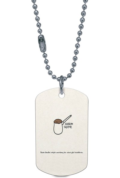Hero Tasarım Sabrım Taşıyor Gümüş Renk Künye / Kolye DFT5087