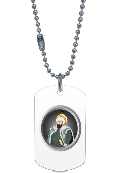 Hero Tasarım Fatih Sultan Mehmet Gümüş Renk Künye / Kolye DFT1502 Hero Tasarım Fatih Sultan Mehmet Gümüş Renk Künye / Kolye DFT1502