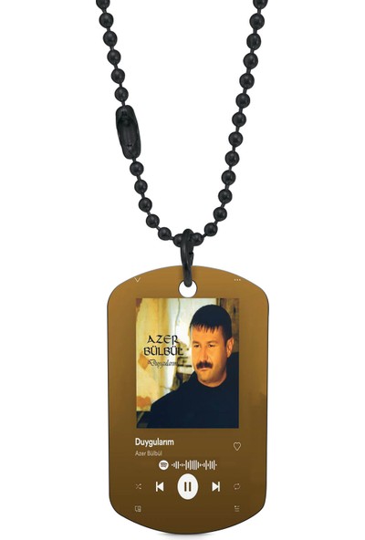 Hero Tasarım Duygularım Azer Bülbül Spotify Karekodlu Siyah Renk Künye / Kolye DFT2818 Hero Tasarım Duygularım Azer Bülbül Spotify Karekodlu Siyah Renk Künye / Kolye DFT2818