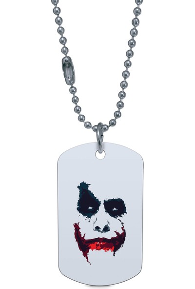 Hero Tasarım Joker Gümüş Renk Künye / Kolye DFT5023