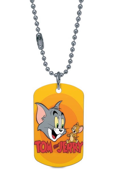 Hero Tasarım Tom ve Jerry Gümüş Renk Künye / Kolye DFT4863