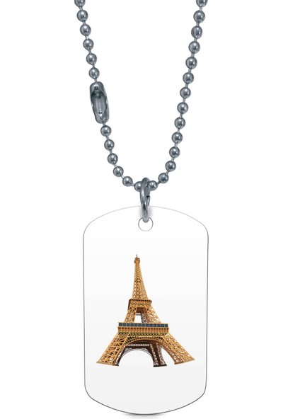 Hero Tasarım Eyfel Kulesi Gümüş Renk Künye / Kolye DFT2176