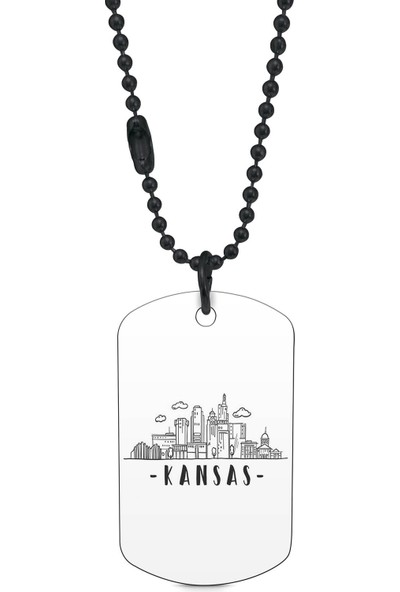 Hero Tasarım Kansas Siyah Renk Künye / Kolye DFT2951 Hero Tasarım Kansas Siyah Renk Künye / Kolye DFT2951