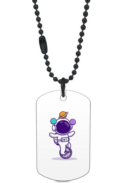 Hero Tasarım Space Acrobat Siyah Renk Künye / Kolye DFT1865