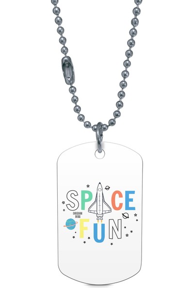 Hero Tasarım Space Fun Gümüş Renk Künye / Kolye DFT1936