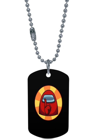 Hero Tasarım Among Us Gümüş Renk Künye / Kolye DFT3154