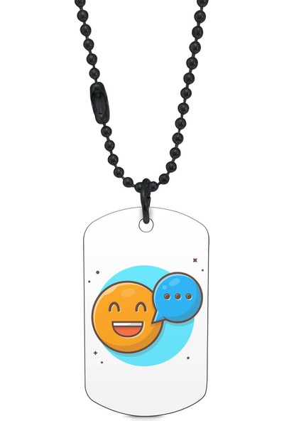 Hero Tasarım Mesajlaşmak Siyah Renk Künye / Kolye DFT1315