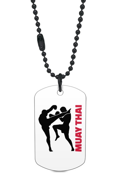 Hero Tasarım Muay Thai Siyah Renk Künye / Kolye DFT2029