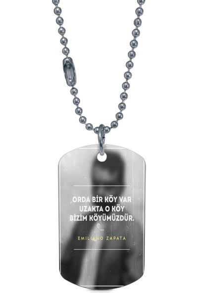 Hero Tasarım Emiliano Zapata Gümüş Renk Künye / Kolye DFT2761 Hero Tasarım Emiliano Zapata Gümüş Renk Künye / Kolye DFT2761
