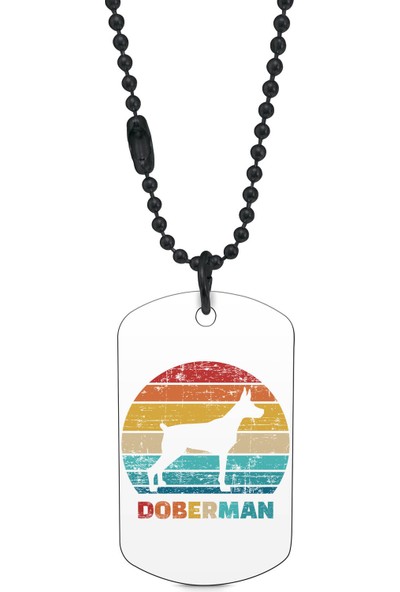 Hero Tasarım Doberman Siyah Renk Künye / Kolye DFT814