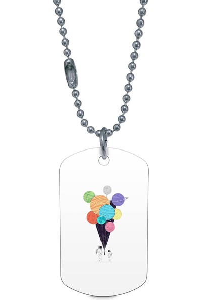 Hero Tasarım Gezegen Gümüş Renk Künye / Kolye DFT1968