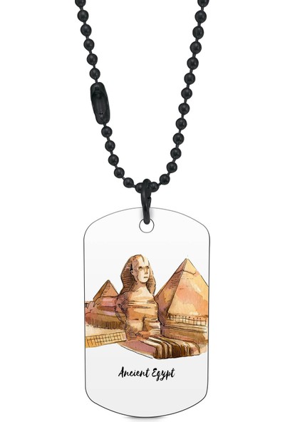Hero Tasarım Mısır Piramitleri Siyah Renk Künye / Kolye DFT3553