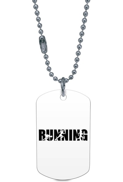 Hero Tasarım Running Gümüş Renk Künye / Kolye DFT2019