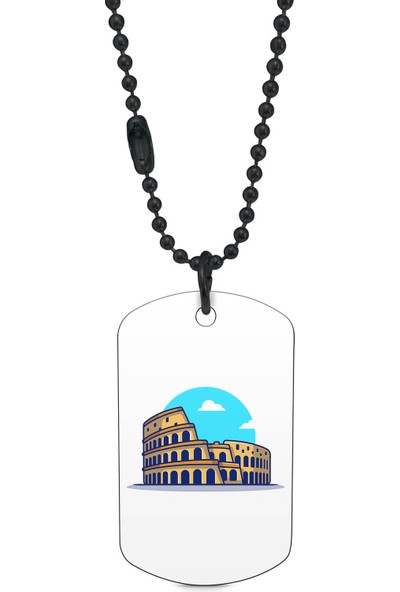 Hero Tasarım Kolezyum Siyah Renk Künye / Kolye DFT2130