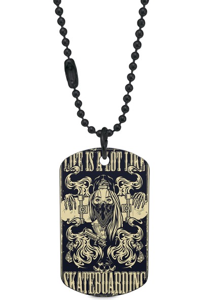 Hero Tasarım Life Is A Lot Like Siyah Renk Künye / Kolye DFT5189