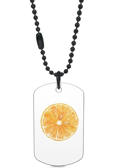 Hero Tasarım Orange Siyah Renk Künye / Kolye DFT325