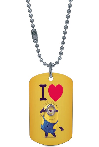 Hero Tasarım Minyonlar Gümüş Renk Künye / Kolye DFT4222