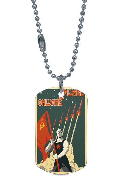 Hero Tasarım Upward And Onward Gümüş Renk Künye / Kolye DFT5167