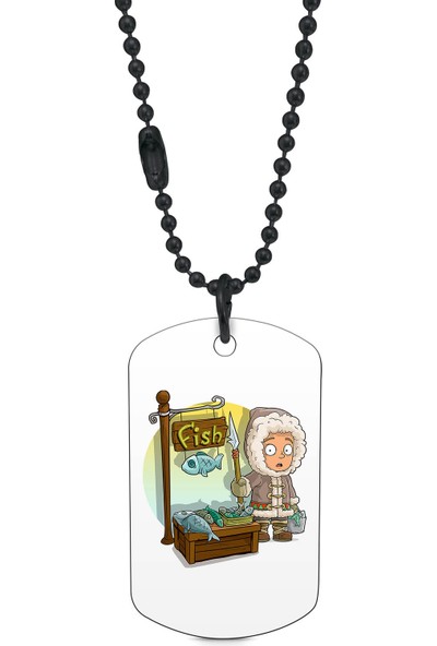 Hero Tasarım Balıkçı Siyah Renk Künye / Kolye DFT1361 Hero Tasarım Balıkçı Siyah Renk Künye / Kolye DFT1361