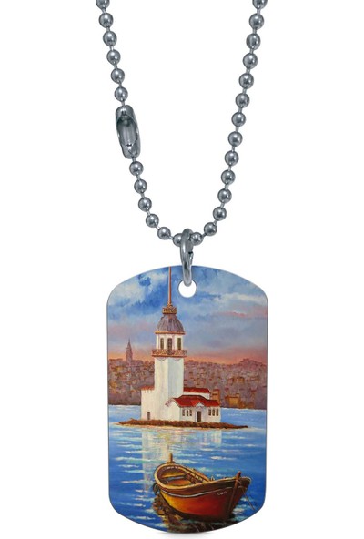 Hero Tasarım Kız Kulesi Gümüş Renk Künye / Kolye DFT3540