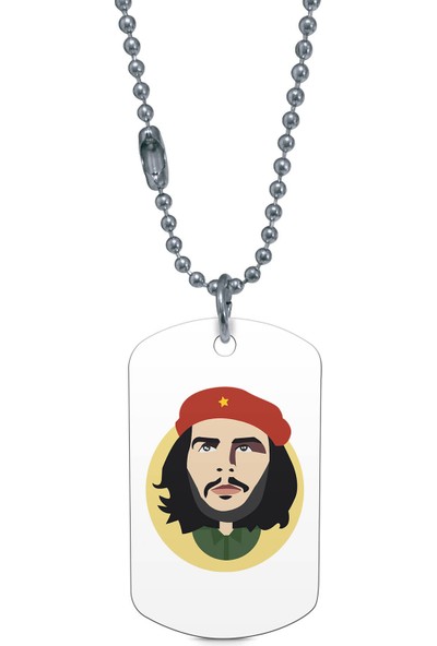 Hero Tasarım Che Guevara Gümüş Renk Künye / Kolye DFT977