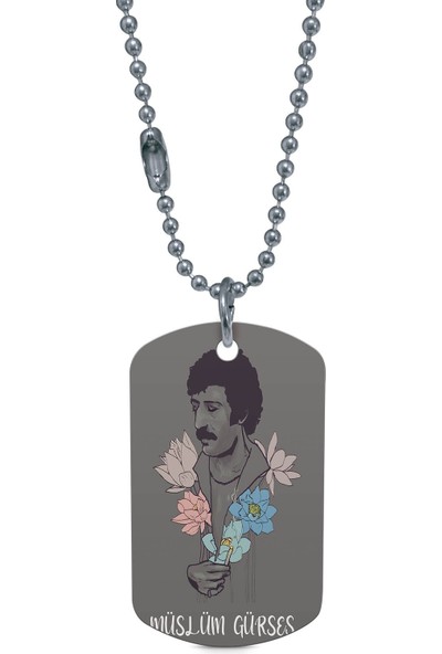 Hero Tasarım Müslüm Gürses Gümüş Renk Künye / Kolye DFT5022