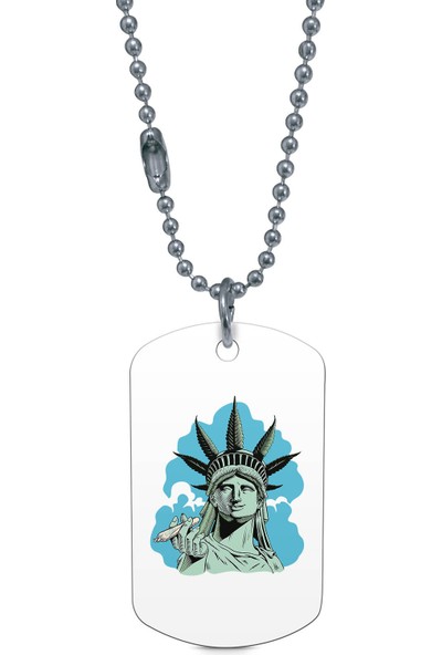 Hero Tasarım Özgürlük Heykeli Gümüş Renk Künye / Kolye DFT1373