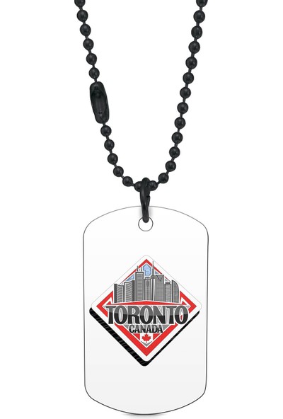 Hero Tasarım Toronto Canada Siyah Renk Künye / Kolye DFT2170