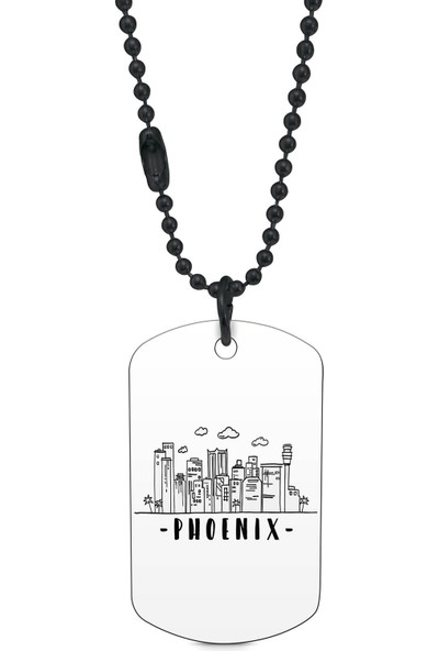 Hero Tasarım Phoenix Siyah Renk Künye / Kolye DFT2954 Hero Tasarım Phoenix Siyah Renk Künye / Kolye DFT2954