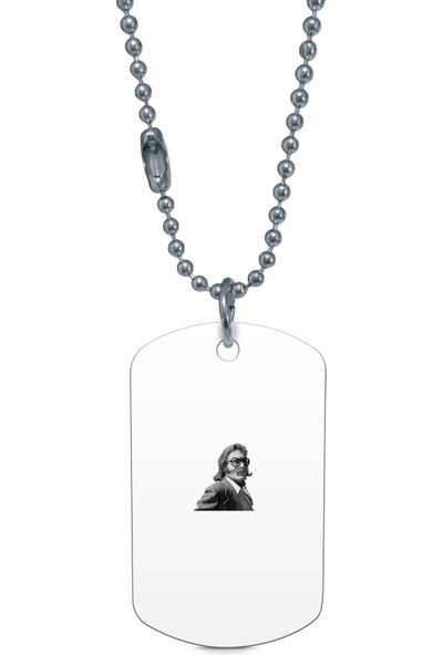 Hero Tasarım Cem Karaca Gümüş Renk Künye / Kolye DFT1548 Hero Tasarım Cem Karaca Gümüş Renk Künye / Kolye DFT1548