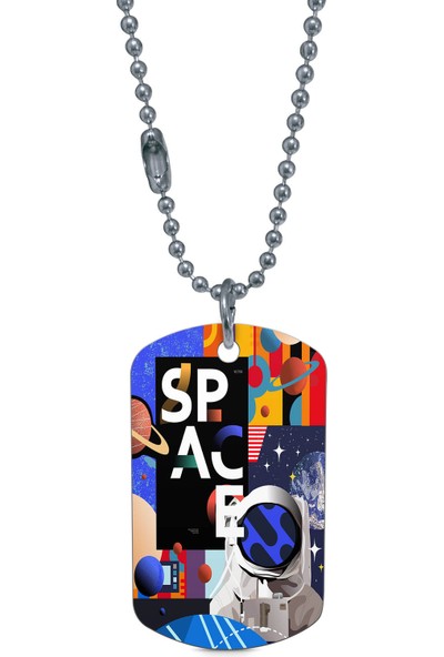 Hero Tasarım Space Gümüş Renk Künye / Kolye DFT5135