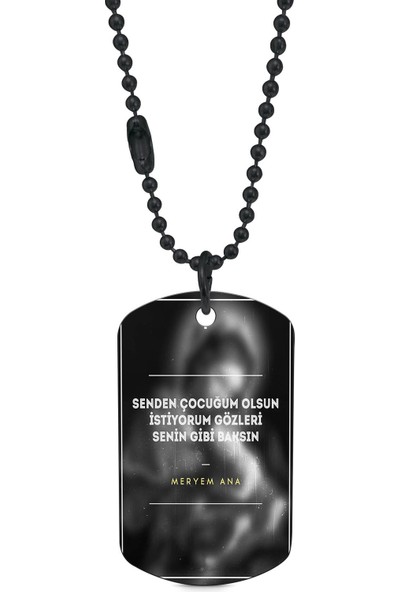 Hero Tasarım Meryem Ana Siyah Renk Künye / Kolye DFT2760 Hero Tasarım Meryem Ana Siyah Renk Künye / Kolye DFT2760
