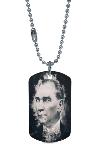 Hero Tasarım Atatürk Gümüş Renk Künye / Kolye DFT5596 Hero Tasarım Atatürk Gümüş Renk Künye / Kolye DFT5596