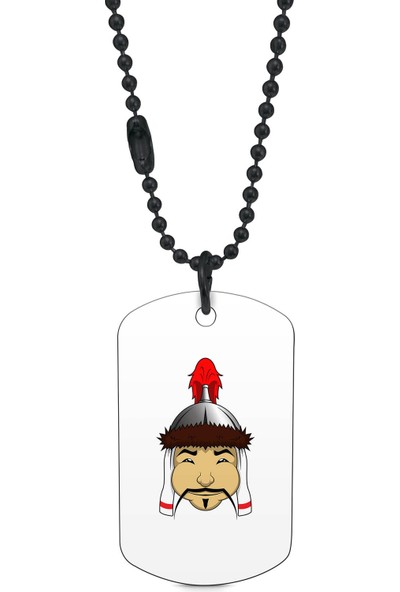 Hero Tasarım Moğol Adam Siyah Renk Künye / Kolye DFT1289