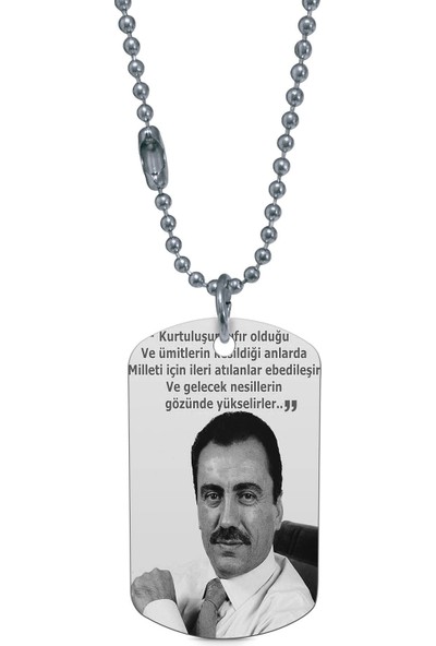 Hero Tasarım Muhsin Yazıcıoğlu Gümüş Renk Künye / Kolye DFT5642