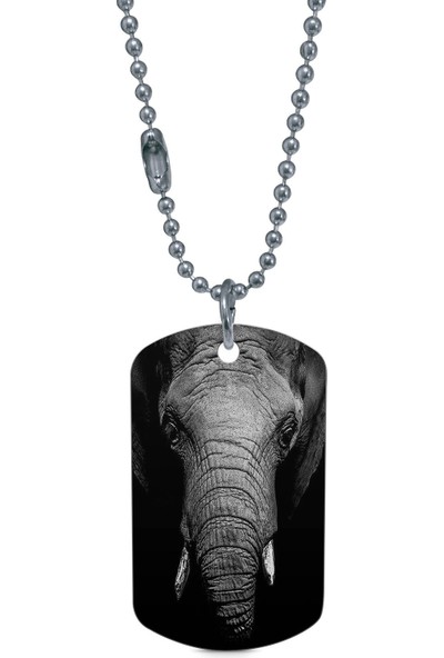 Hero Tasarım Fil Gümüş Renk Künye / Kolye DFT2974