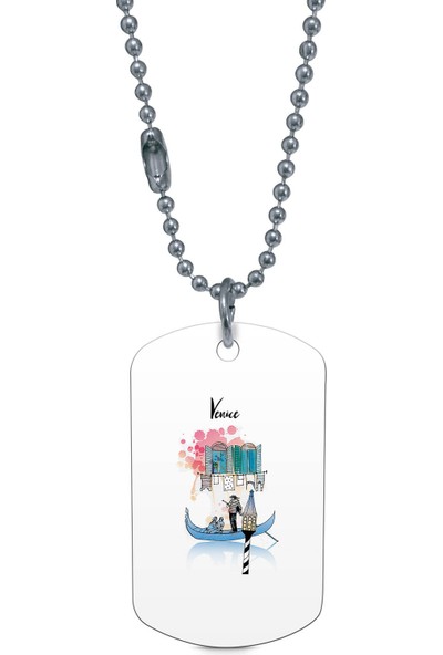 Hero Tasarım Venice Gümüş Renk Künye / Kolye DFT2297 Hero Tasarım Venice Gümüş Renk Künye / Kolye DFT2297