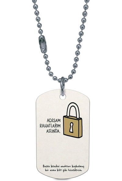 Hero Tasarım Rahatlarım Gümüş Renk Künye / Kolye DFT4160