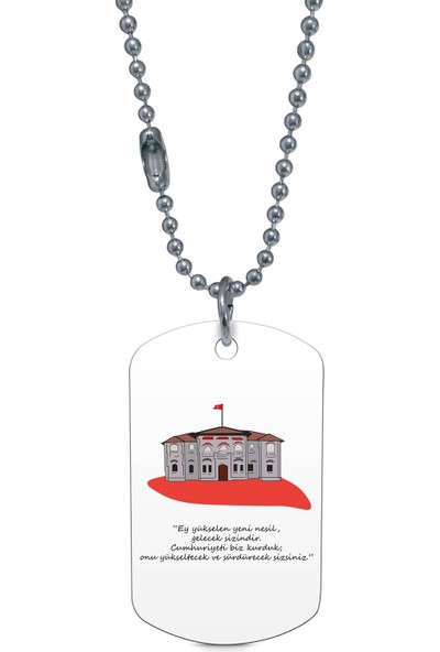 Hero Tasarım Gençliğe Hitabe Gümüş Renk Künye / Kolye DFT1527 Hero Tasarım Gençliğe Hitabe Gümüş Renk Künye / Kolye DFT1527