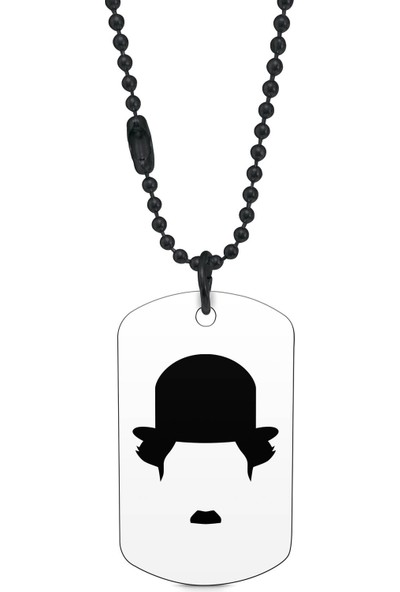 Hero Tasarım Charlie Chaplin Siyah Renk Künye / Kolye DFT926 Hero Tasarım Charlie Chaplin Siyah Renk Künye / Kolye DFT926
