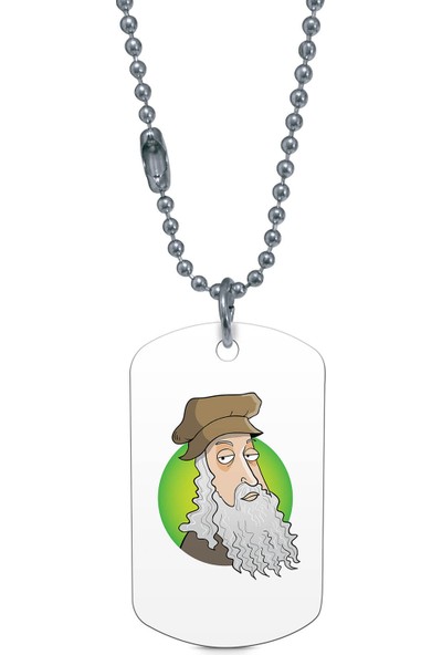 Hero Tasarım Leonardo Da Vinci Gümüş Renk Künye / Kolye DFT874 Hero Tasarım Leonardo Da Vinci Gümüş Renk Künye / Kolye DFT874