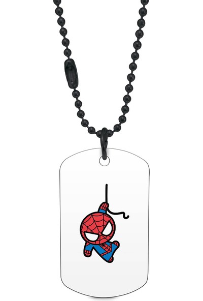 Hero Tasarım Örümcek Adam Siyah Renk Künye / Kolye DFT5819 Hero Tasarım Örümcek Adam Siyah Renk Künye / Kolye DFT5819